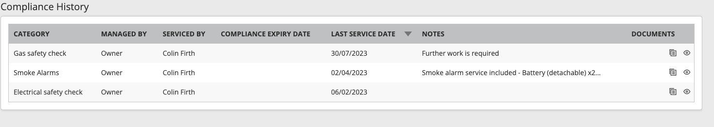 Viewing Service Reports, Service Dates, and Compliance Documents within ...